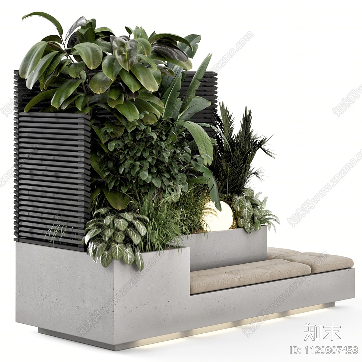 现代户外景观座椅3d模型下载【id1129307453】知末3d模型网